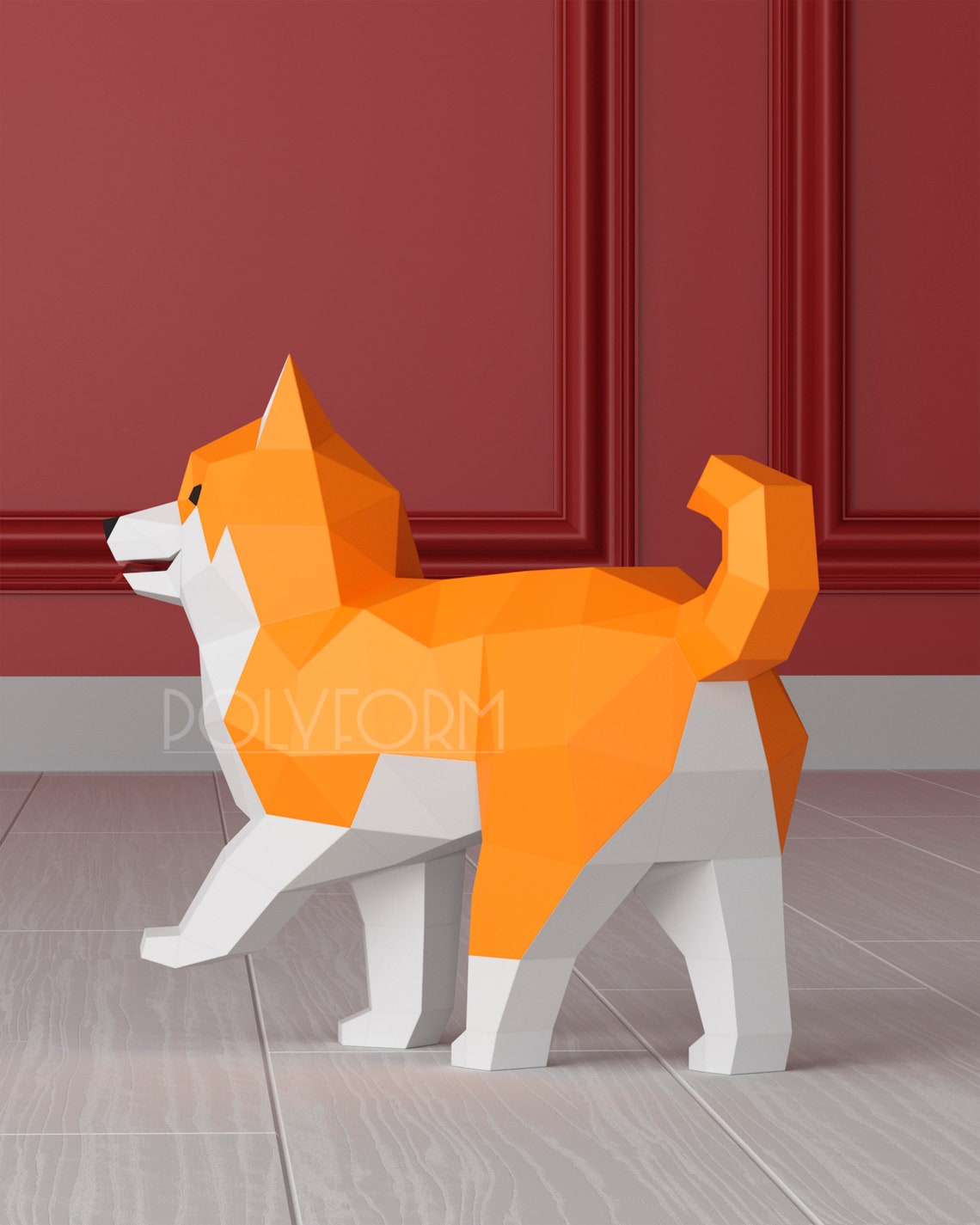 Dog Low Poly Papercraft PDF Template 3d Model Sculpture - Etsy