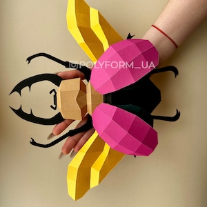 Stag Beetle Low Poly Insect Papercraft Fly Lowpoly PDF Template ...