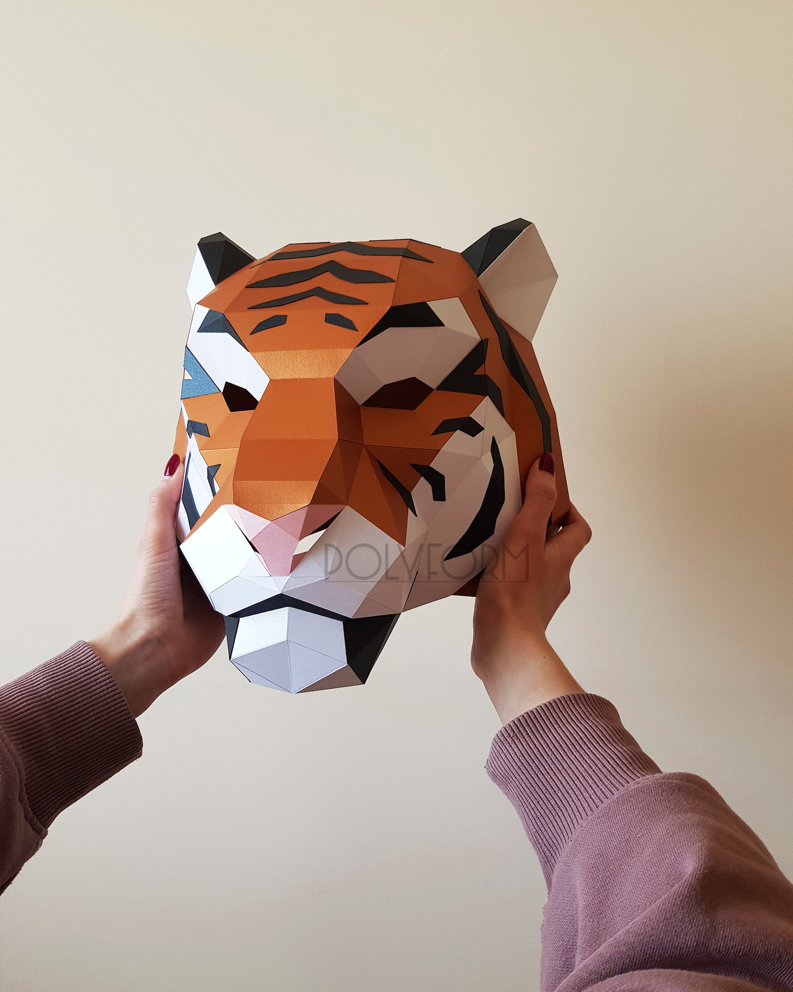 Tiger Mask Low Poly Lion Animal Panther New Year Papercraft - Etsy