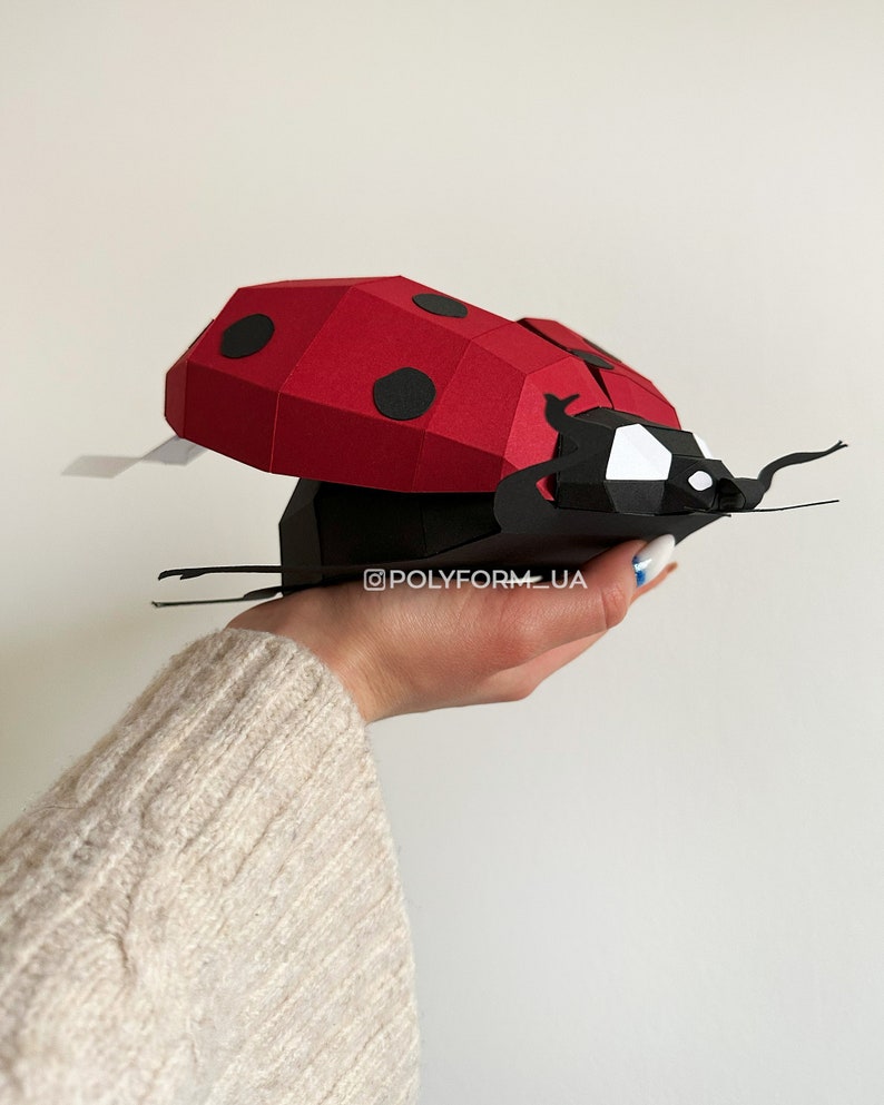 Ladybug Beetle Low Poly Insect Papercraft Fly Lowpoly PDF Template ...