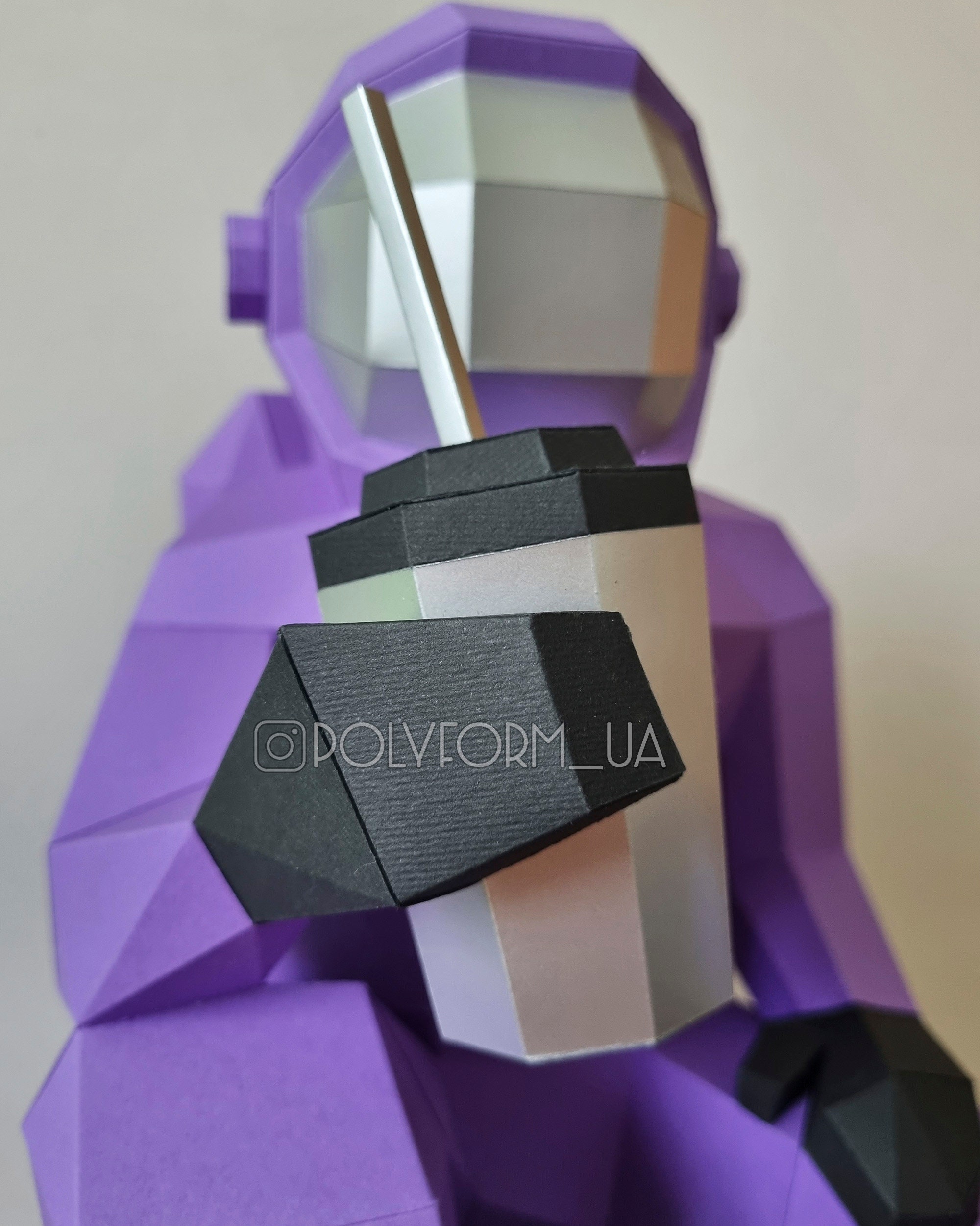 Cosmonaut Space Planet 3d Paper Model Low Poly Papercraft Silhouette ...