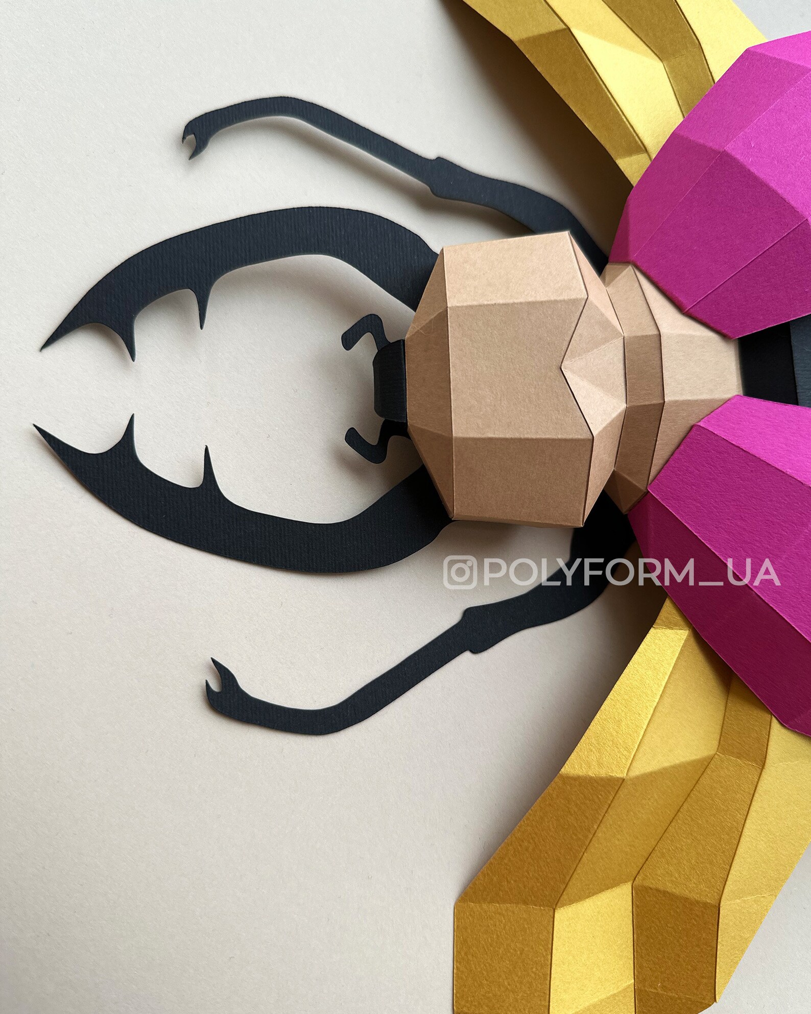 Stag Beetle Low Poly Insect Papercraft Fly Lowpoly PDF Template ...