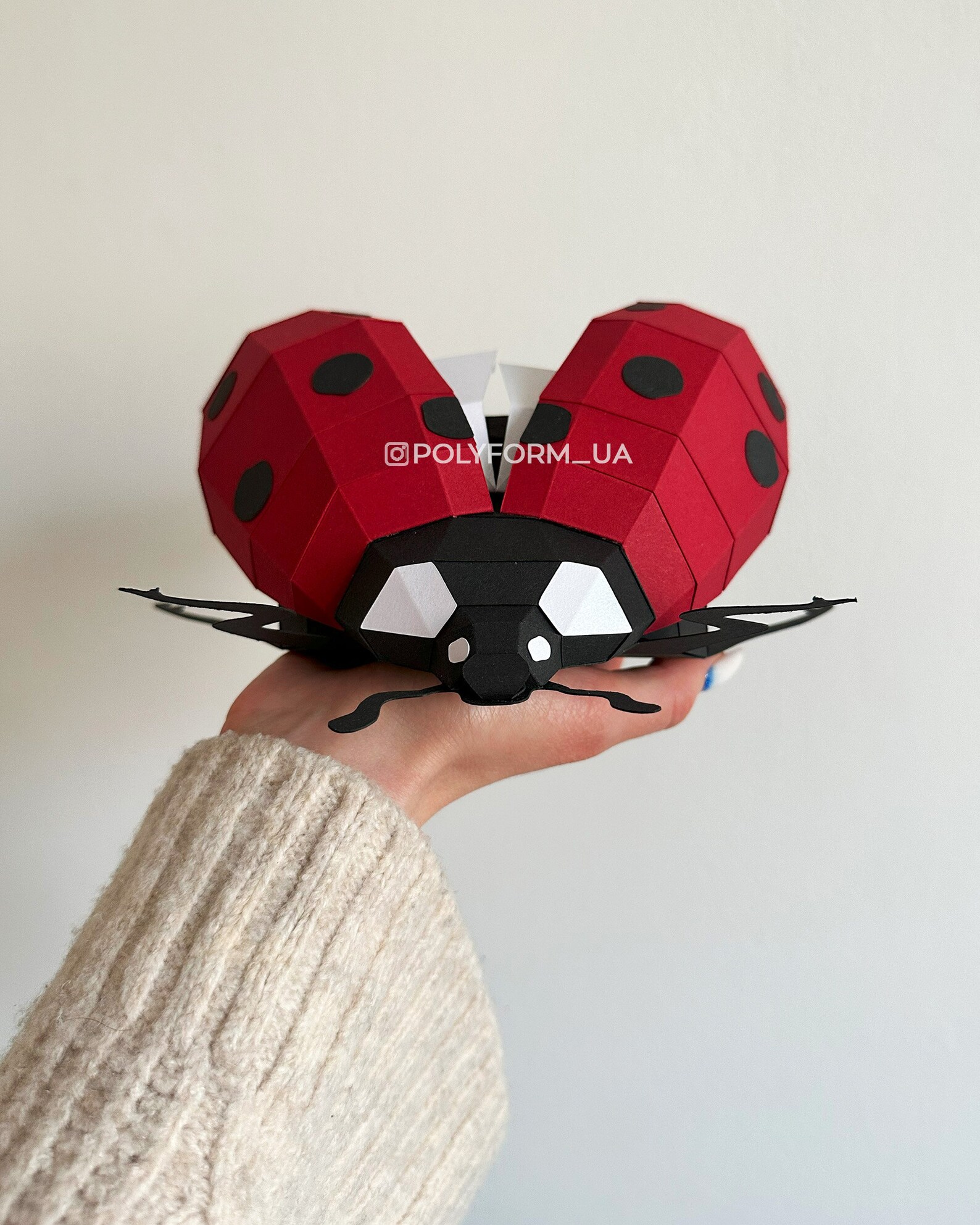 Ladybug Beetle Low Poly Insect Papercraft Fly Lowpoly PDF Template ...