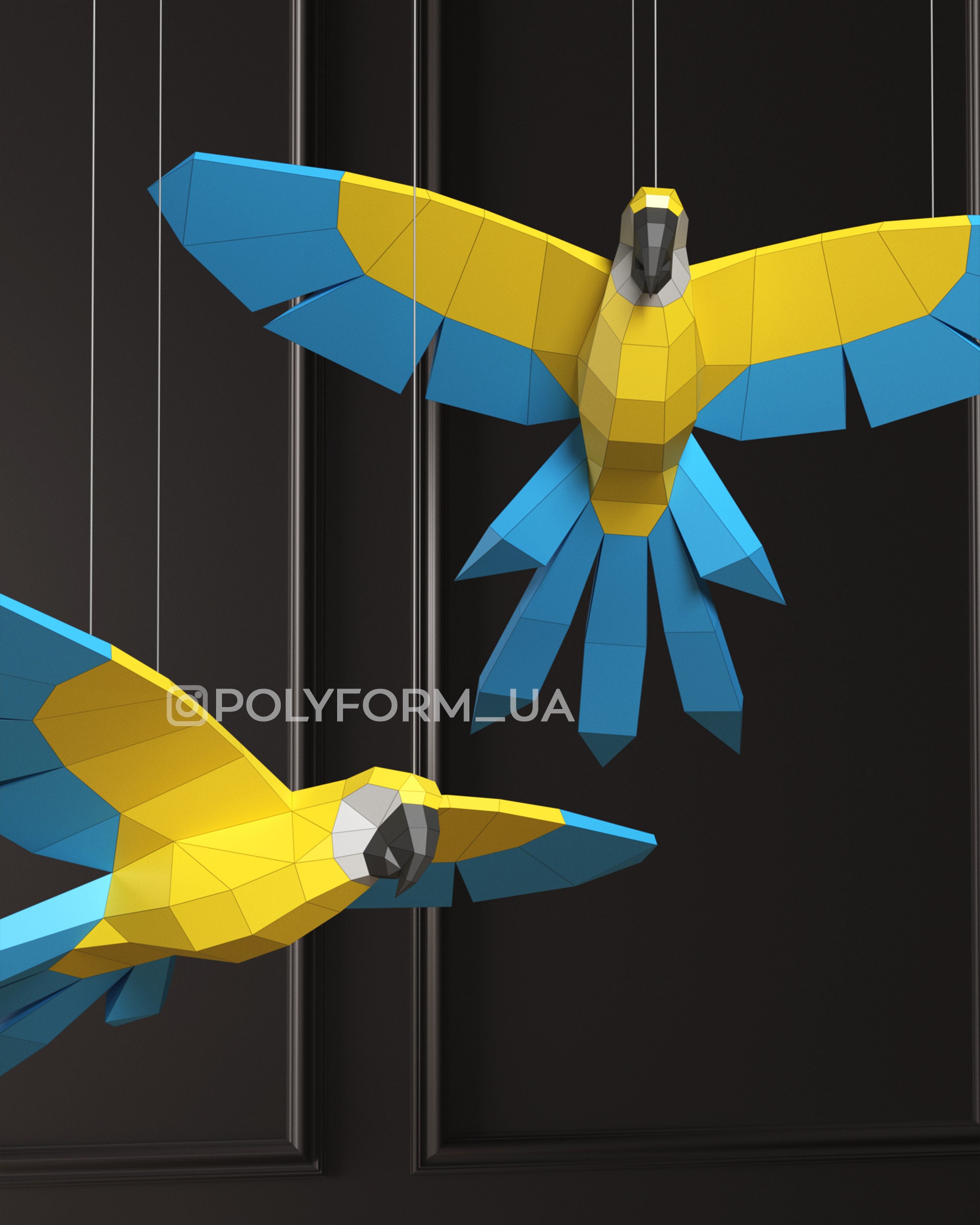 PARROT 2 Low Poly Bird Papercraft PDF Template Svg Decor - Etsy