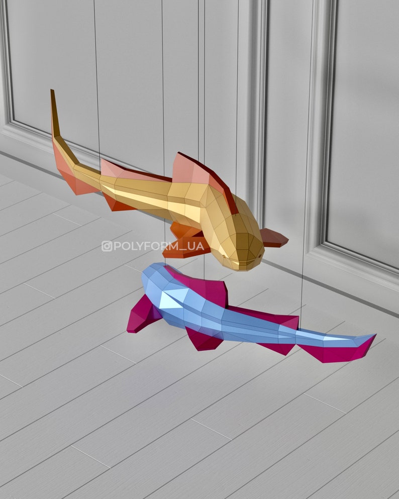 Fish Low Poly Shark Papercraft Lowpoly PDF Template Decoration - Etsy
