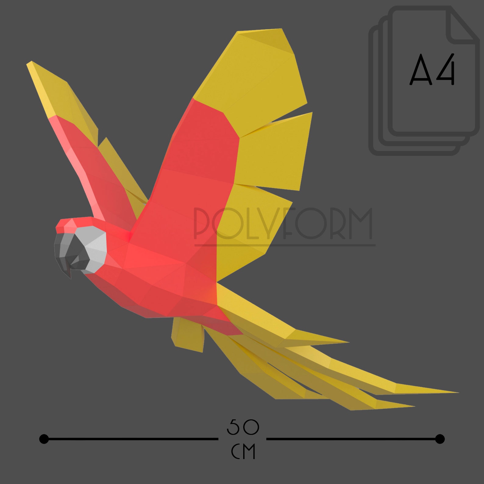 PARROT 1 Low Poly Bird Papercraft PDF template | Etsy