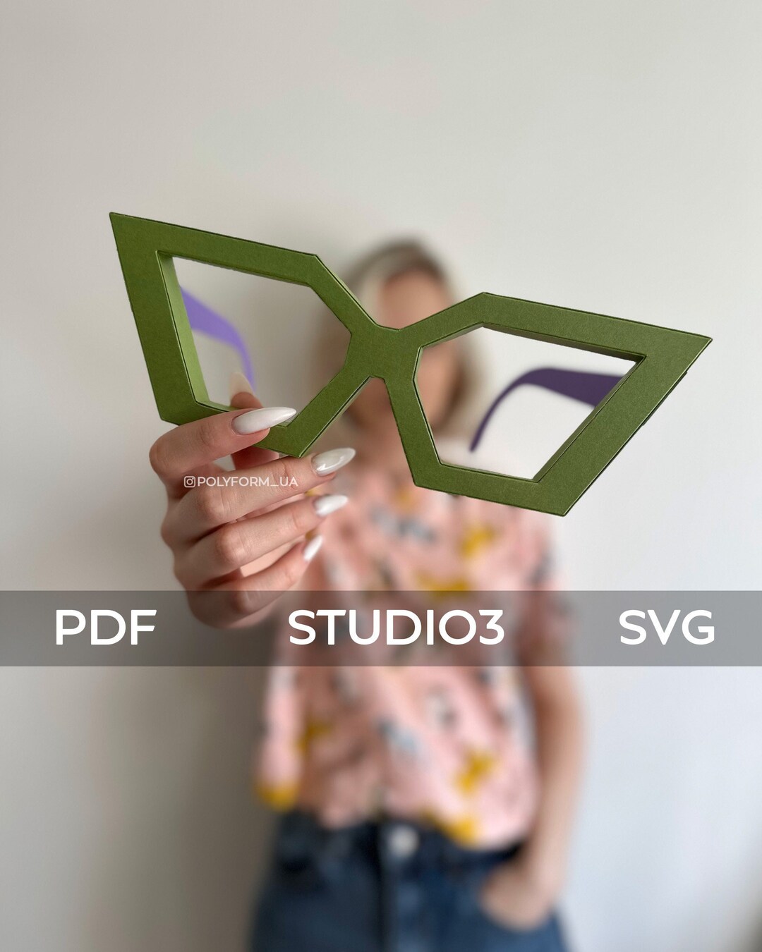 Glasses 1 DIY Sunglasses Mask Low Poly Papercraft PDF Template ...