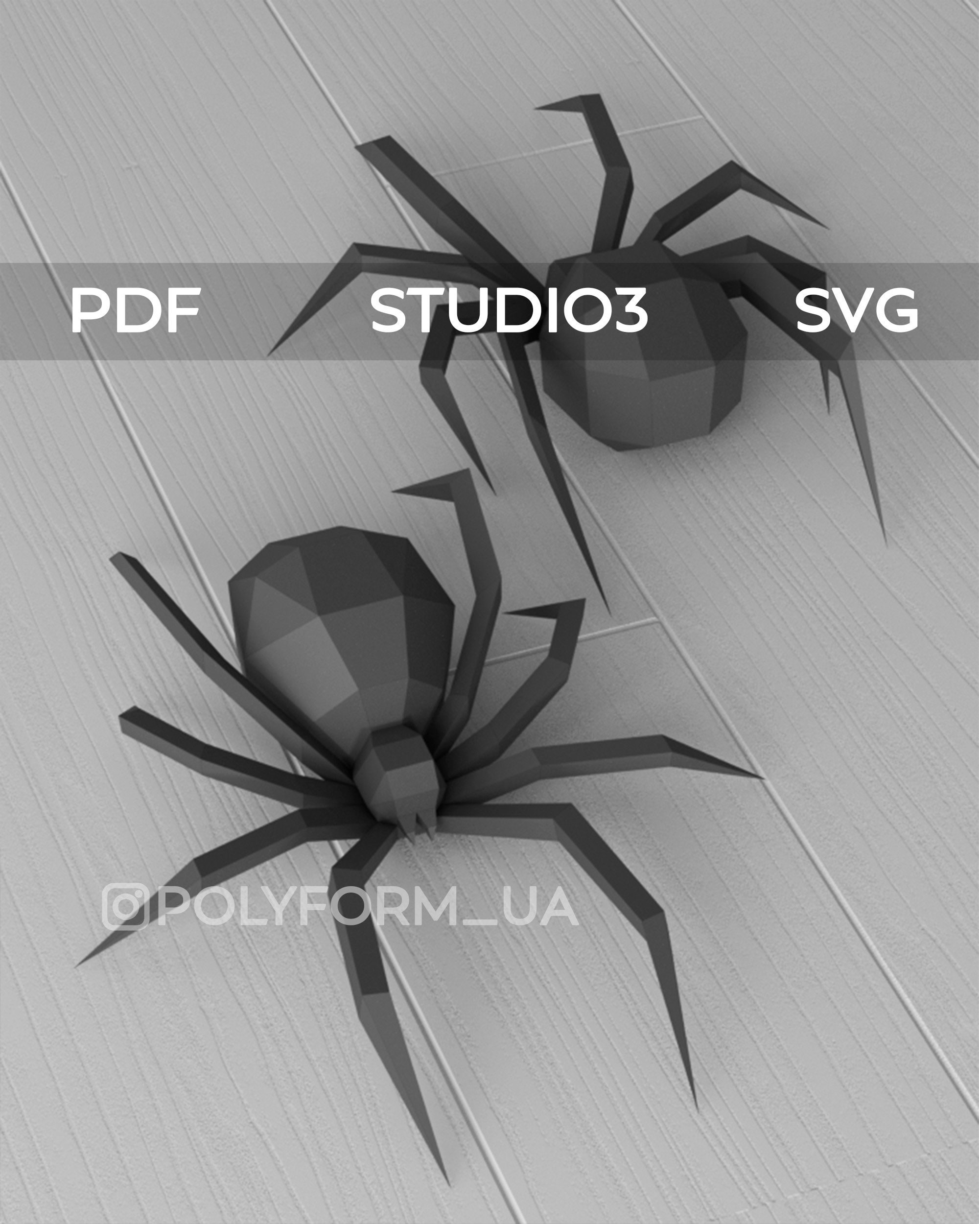 Spider Low Poly Halloween Papercraft PDF Template DIY - Etsy