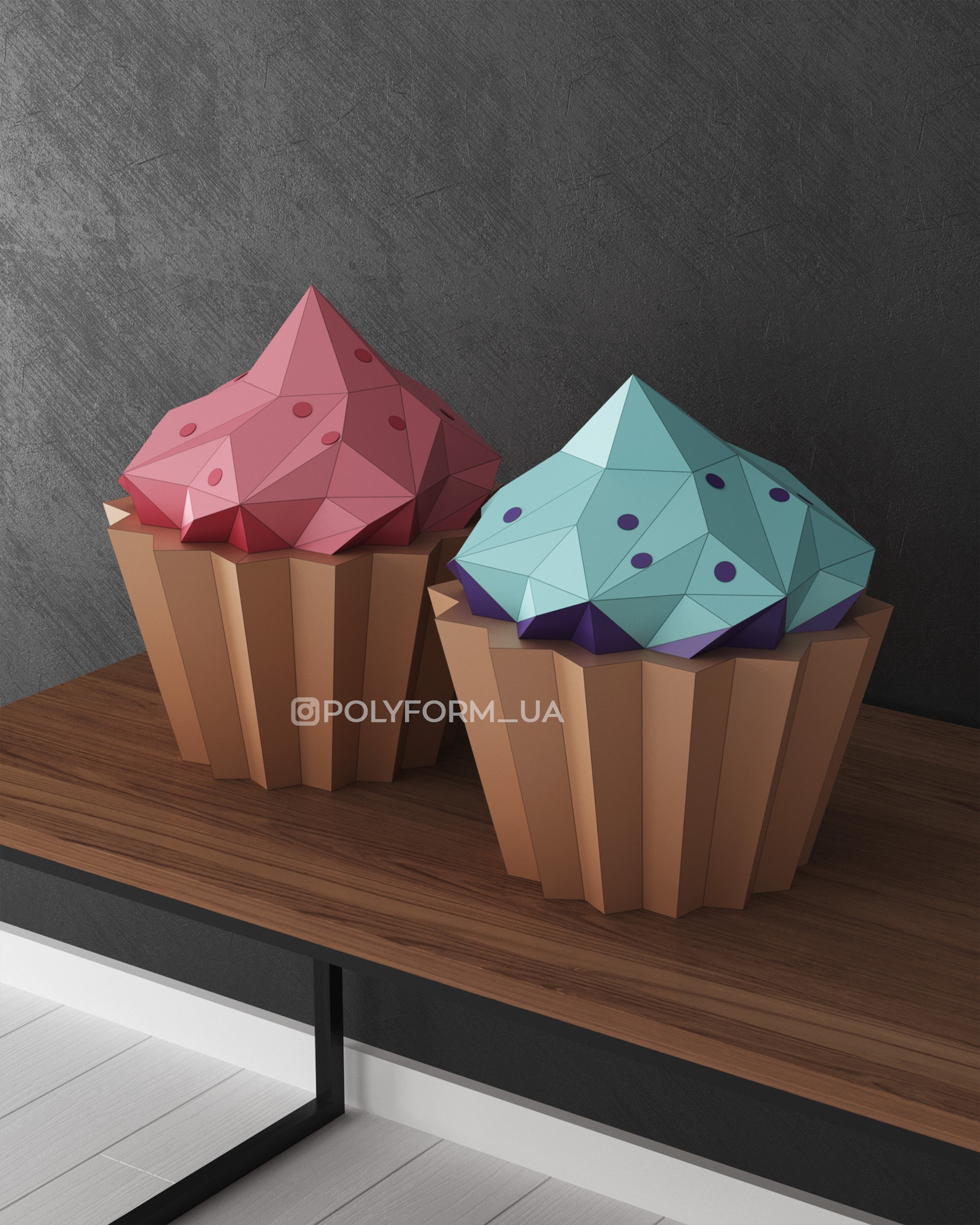 GIANT Cream Cupcake Low Poly Papercraft PDF Template - Etsy