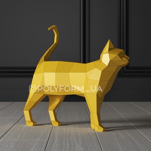 Cats Low Poly Animal Papercraft PDF Template Love - Etsy