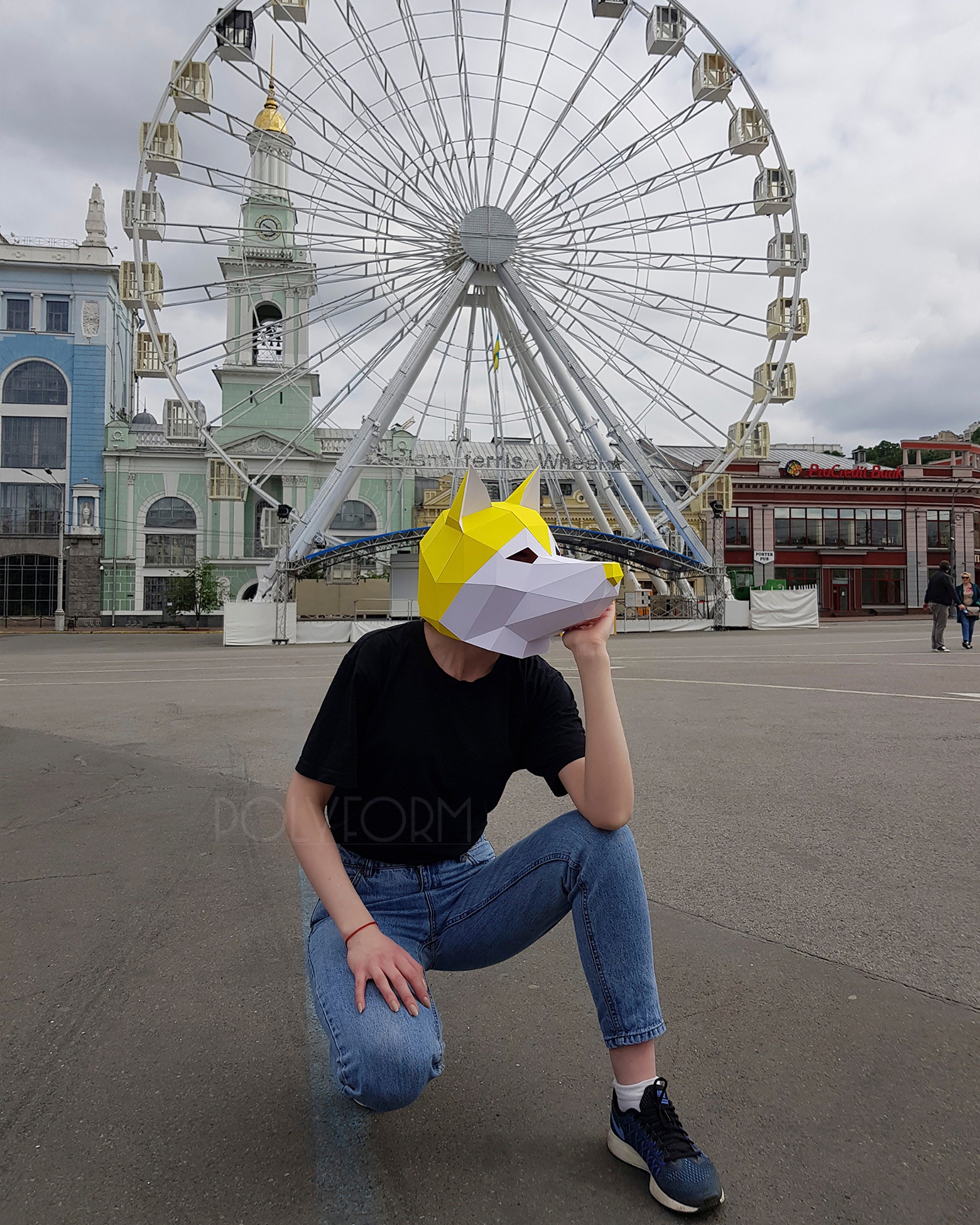 HUSKY MASK Dog Low Poly Animal Papercraft Svg PDF Template - Etsy