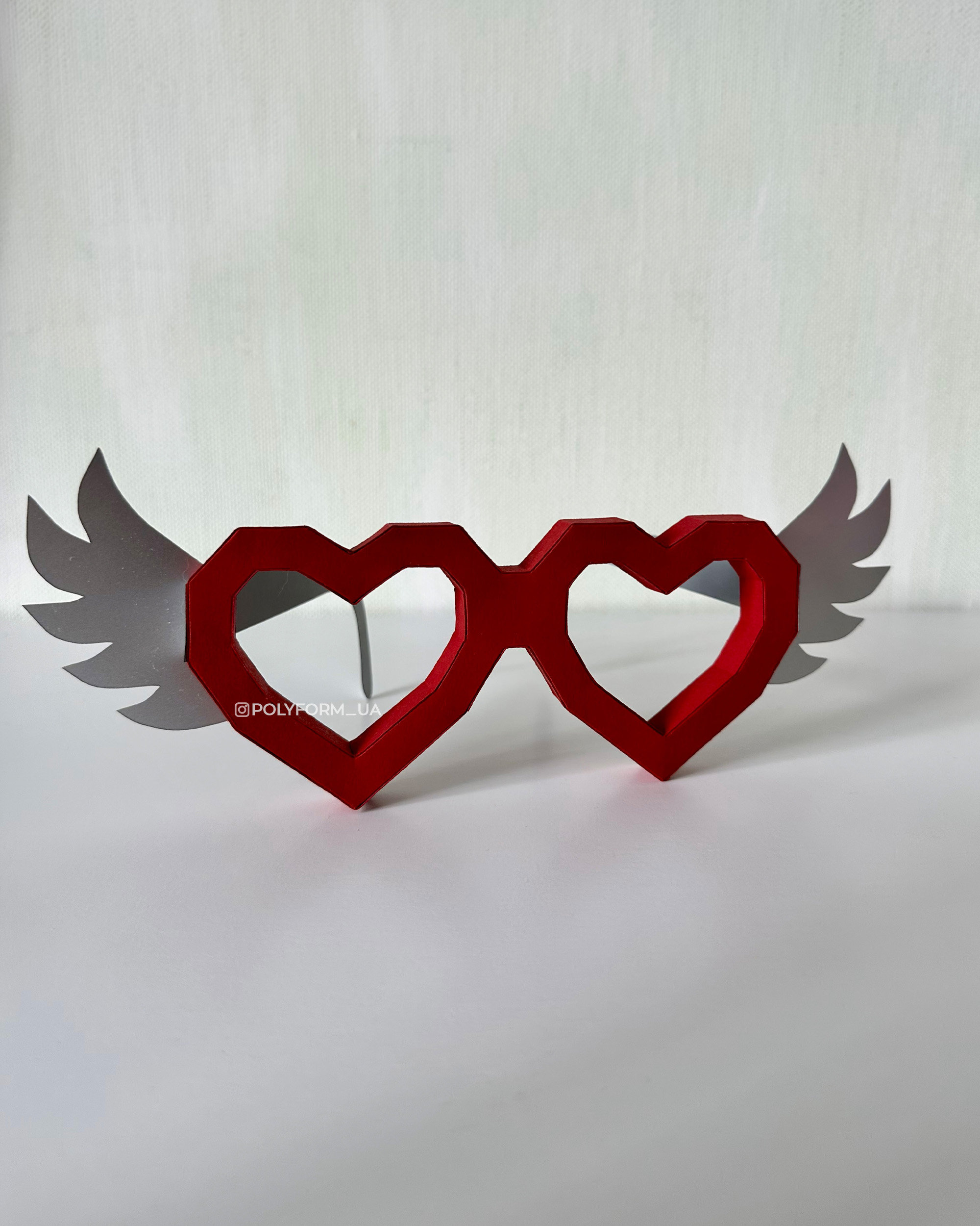 Glasses 3 DIY Heart Summer Sunglasses Mask Low Poly Papercraft PDF ...