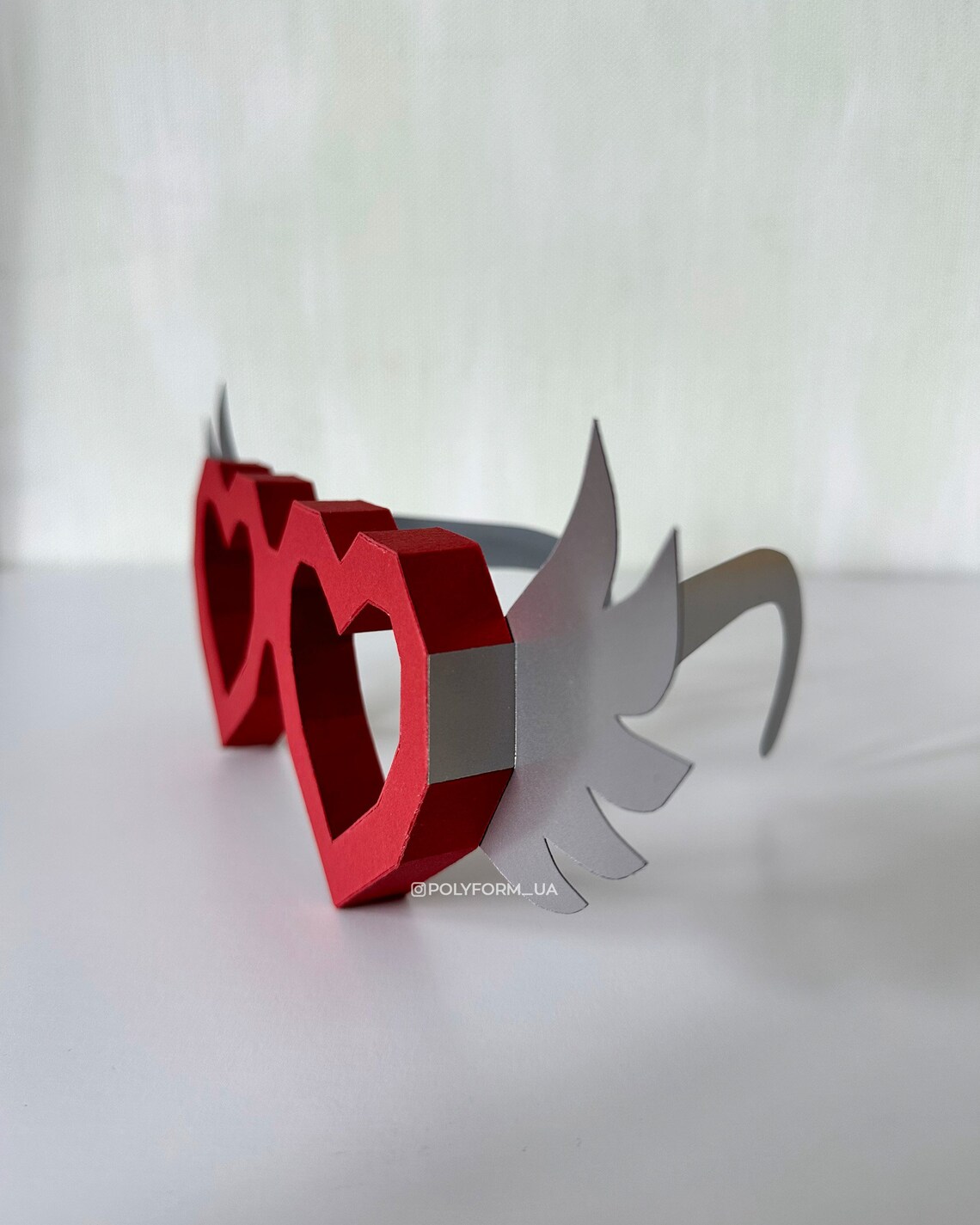 Glasses 3 DIY Heart Summer Sunglasses Mask Low Poly Papercraft PDF ...