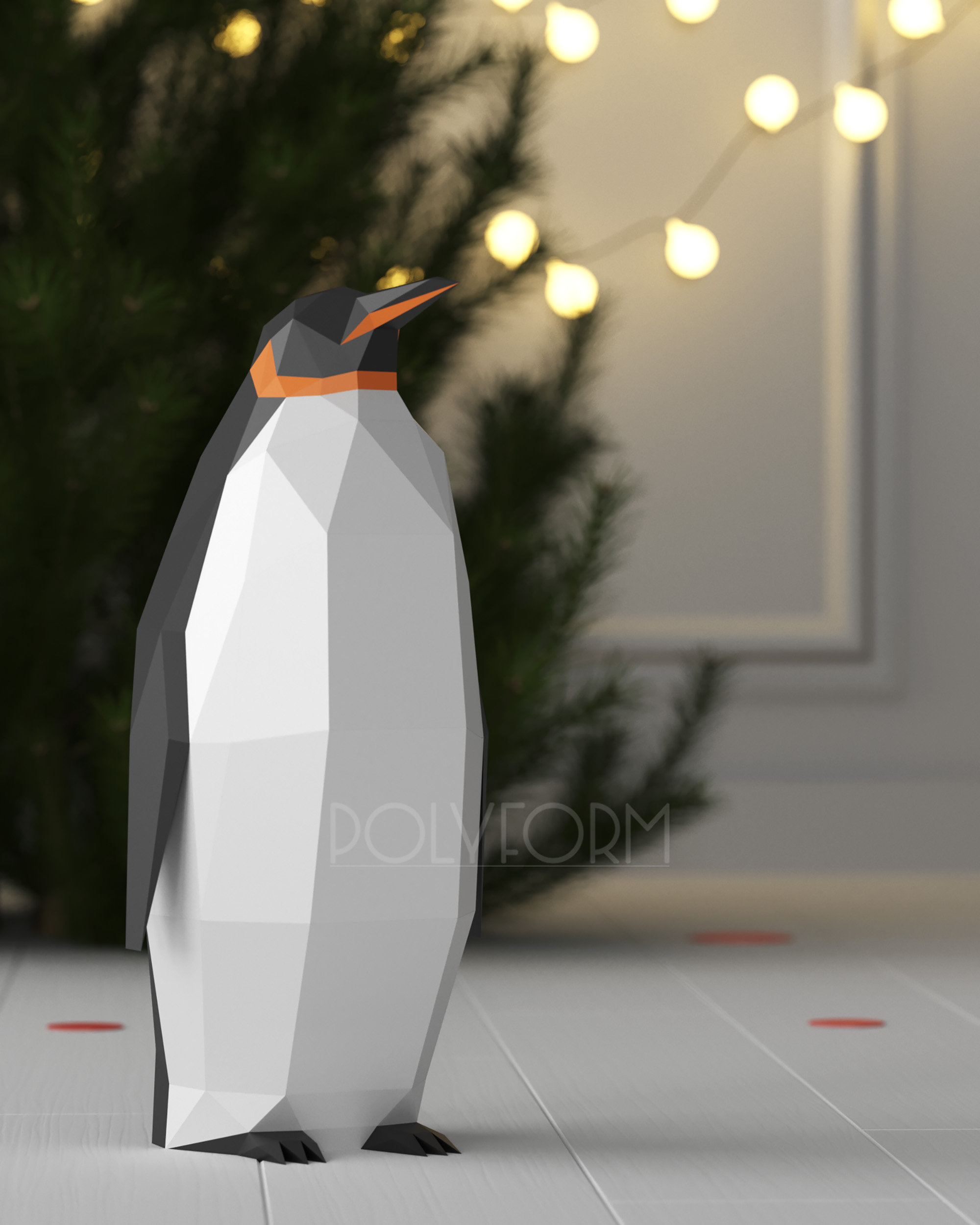 PENGUIN Low Poly Papercraft Christmas PDF Template 3d Model - Etsy