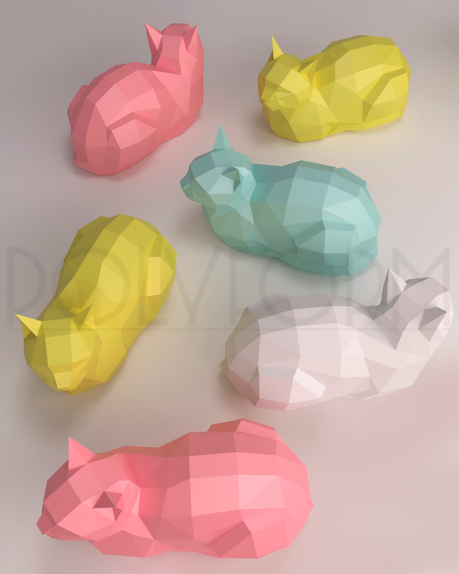 Cat Low Poly Papercraft PDF Template Silhouette Studio Svg Files - Etsy ...