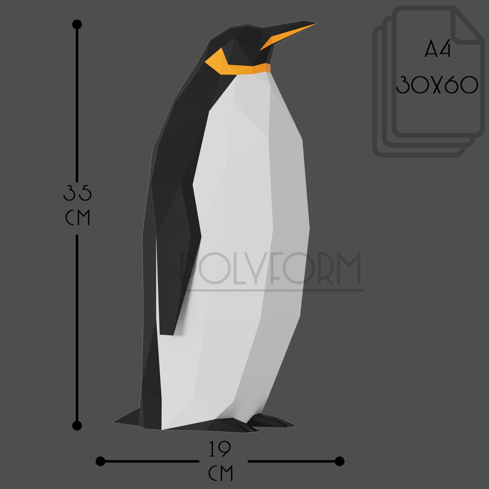 PENGUIN Low Poly Papercraft Christmas PDF Template 3d Model - Etsy