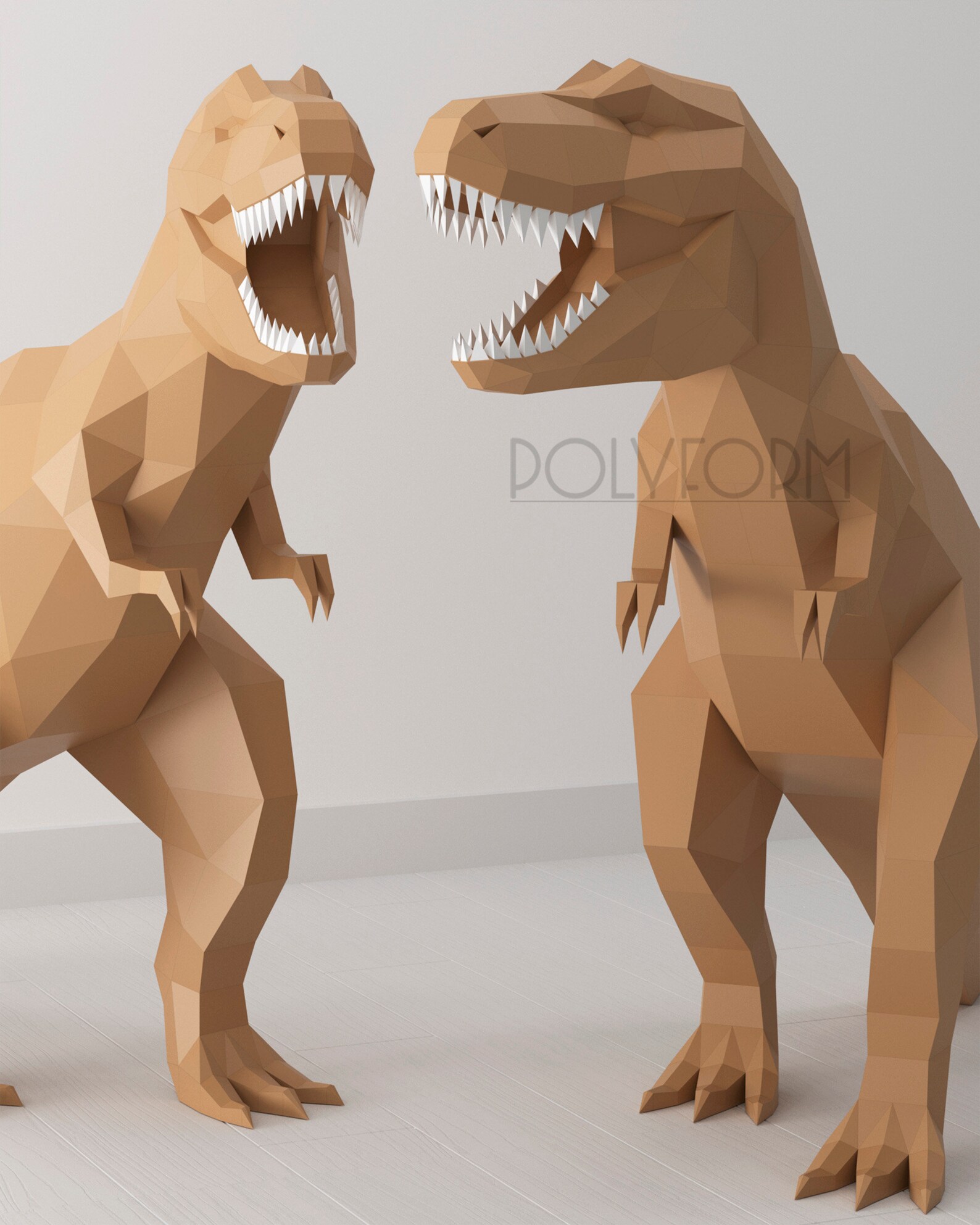 TYRANNOSAURUS Low Poly T-rex Dinosaur Papercraft PDF Template | Etsy