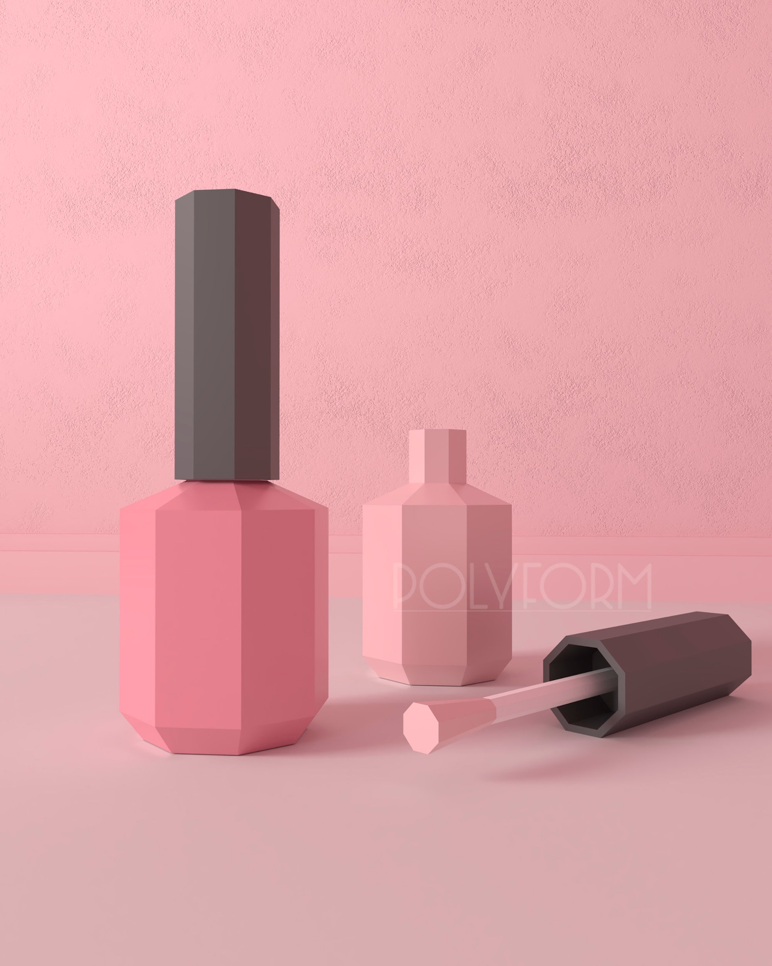 NAIL POLISH Low Poly Papercraft PDF Template Svg Makeup - Etsy