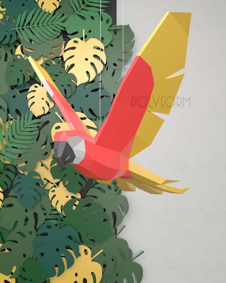 PARROT 1 Low Poly Bird Papercraft PDF Template - Etsy Canada