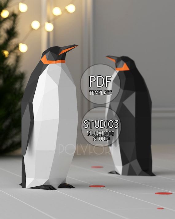 PENGUIN Low Poly Papercraft Christmas PDF Template 3d Model - Etsy