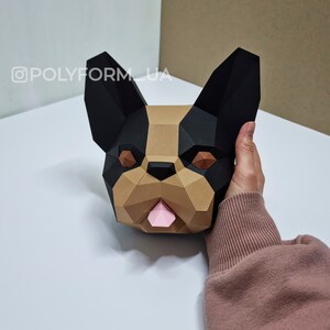 French Bulldog Low Poly Animal Dog Papercraft PDF Template DIY - Etsy