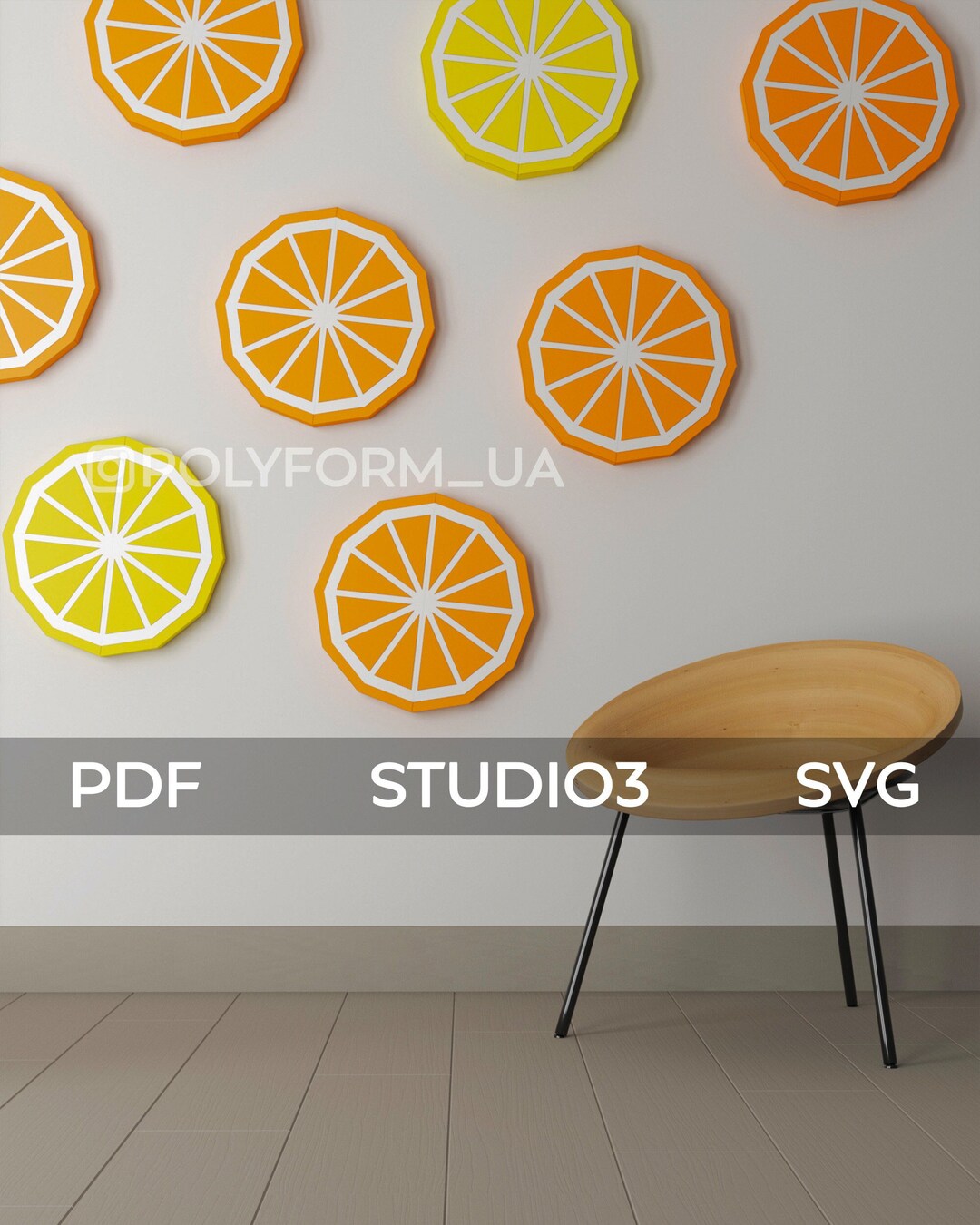 Orange Low Poly Lemon Papercraft Fruit Food PDF Template - Etsy