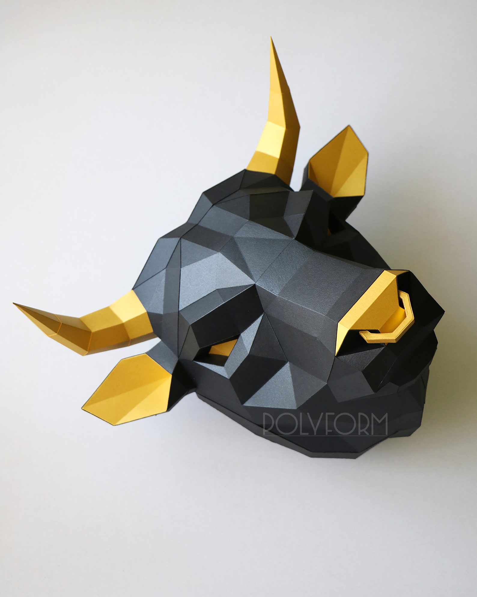 Bull Gift Box Low Poly Papercraft PDF Template Model Sculpture - Etsy