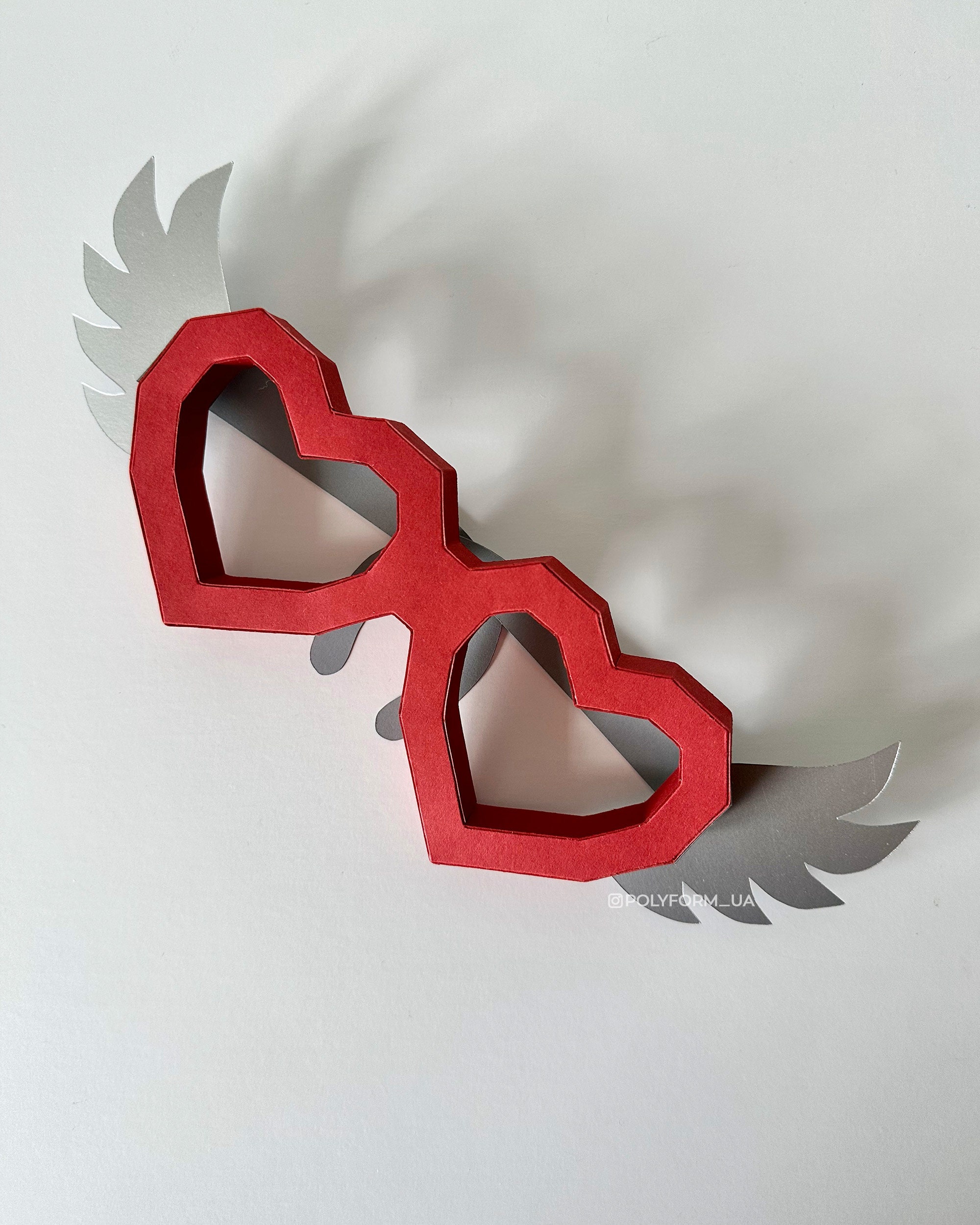 Glasses 3 DIY Heart Summer Sunglasses Mask Low Poly Papercraft PDF ...