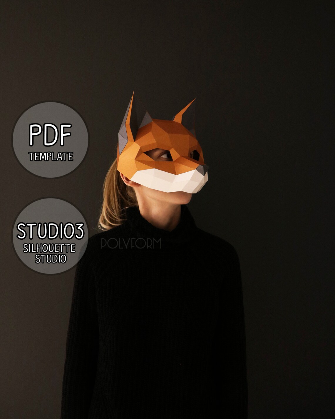 Fox Mask DIY Low Poly Animal Papercraft PDF Template - Etsy