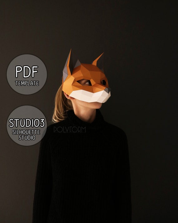 Fox Mask DIY Low Poly Animal Papercraft PDF Template - Etsy