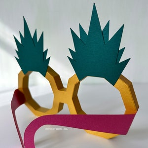 Glasses 2 DIY Pineapple Summer Sunglasses Mask Low Poly Papercraft PDF ...
