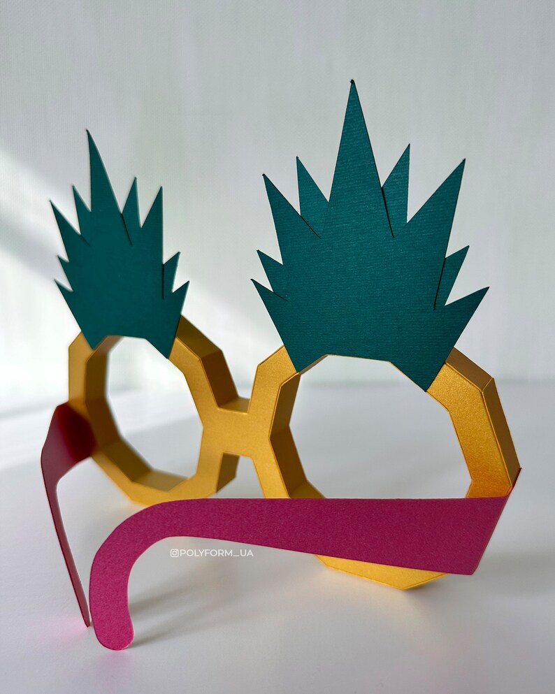 Glasses 2 DIY Pineapple Summer Sunglasses Mask Low Poly Papercraft PDF ...