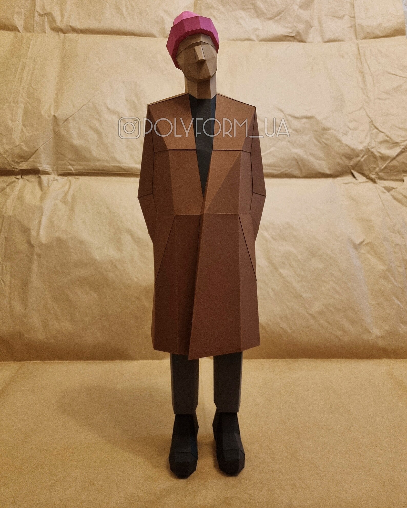 The Man in the Hat Low Poly 3D Character Papercraft Head PDF - Etsy