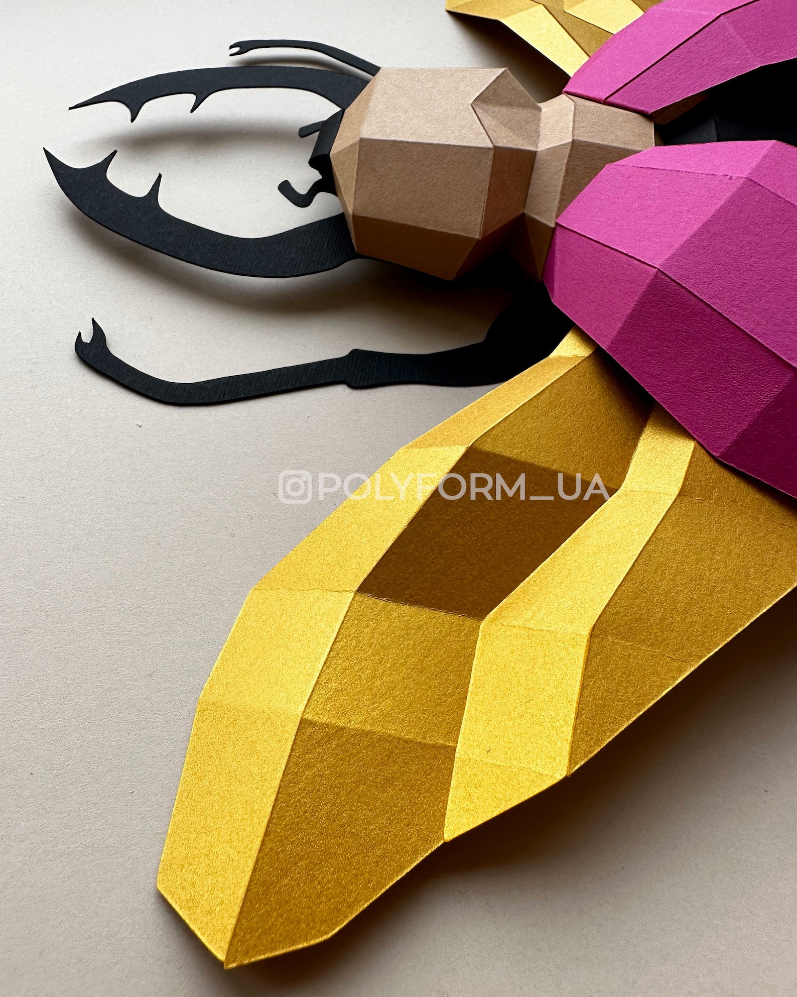 Stag Beetle Low Poly Insect Papercraft Fly Lowpoly PDF Template ...