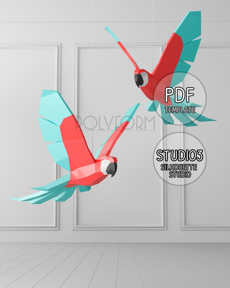 PARROT 1 Low Poly Bird Papercraft PDF Template | Etsy