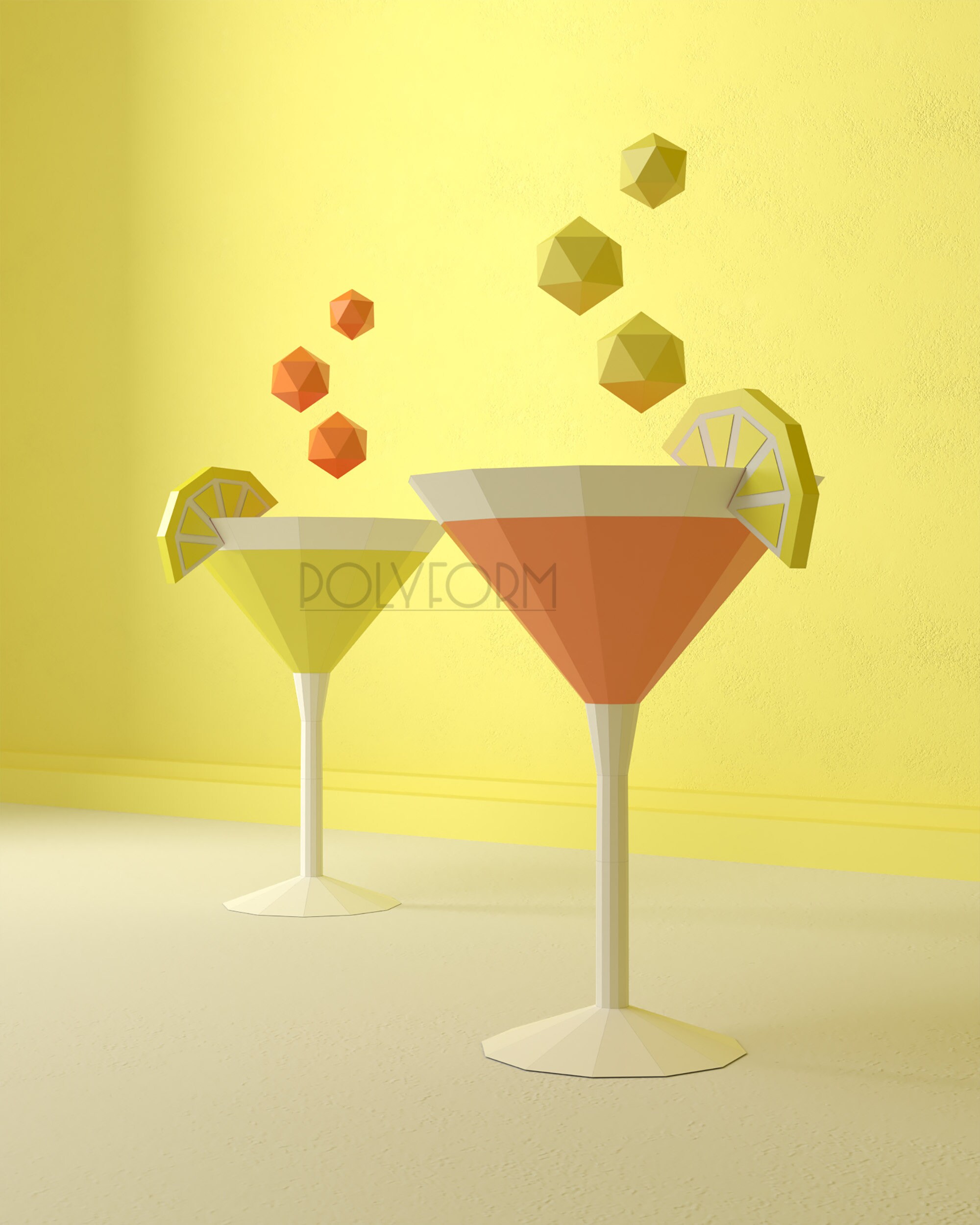 Cocktail Low Poly FOOD Papercraft DRINK PDF Template | Etsy Australia