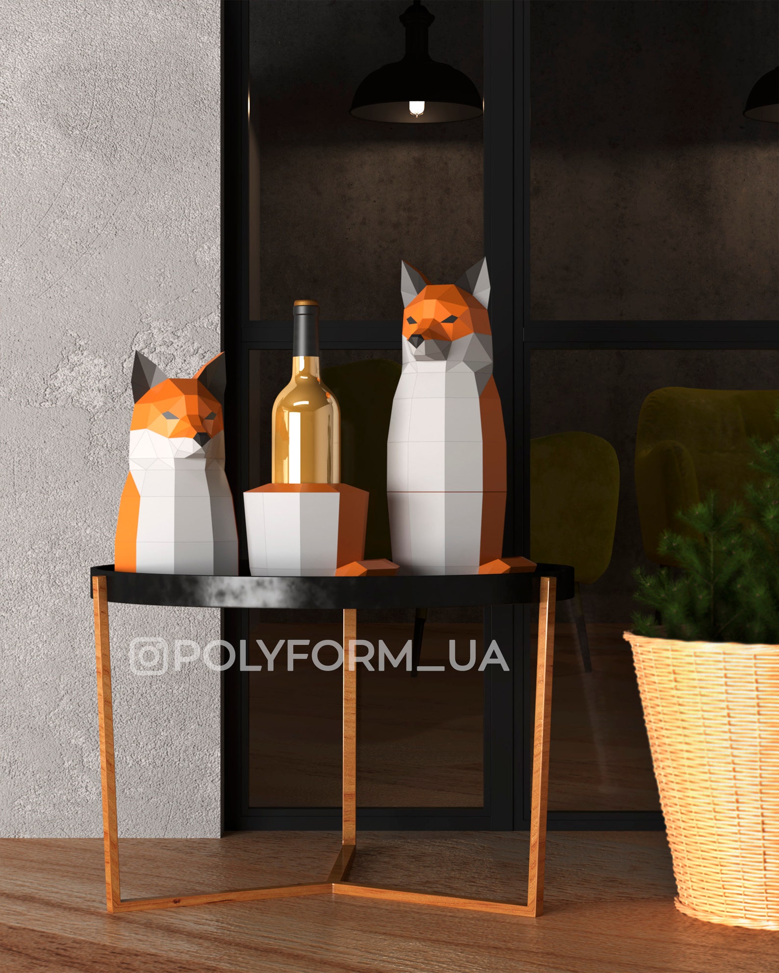 Fox Wine Gift Box Low Poly Papercraft PDF Template - Etsy