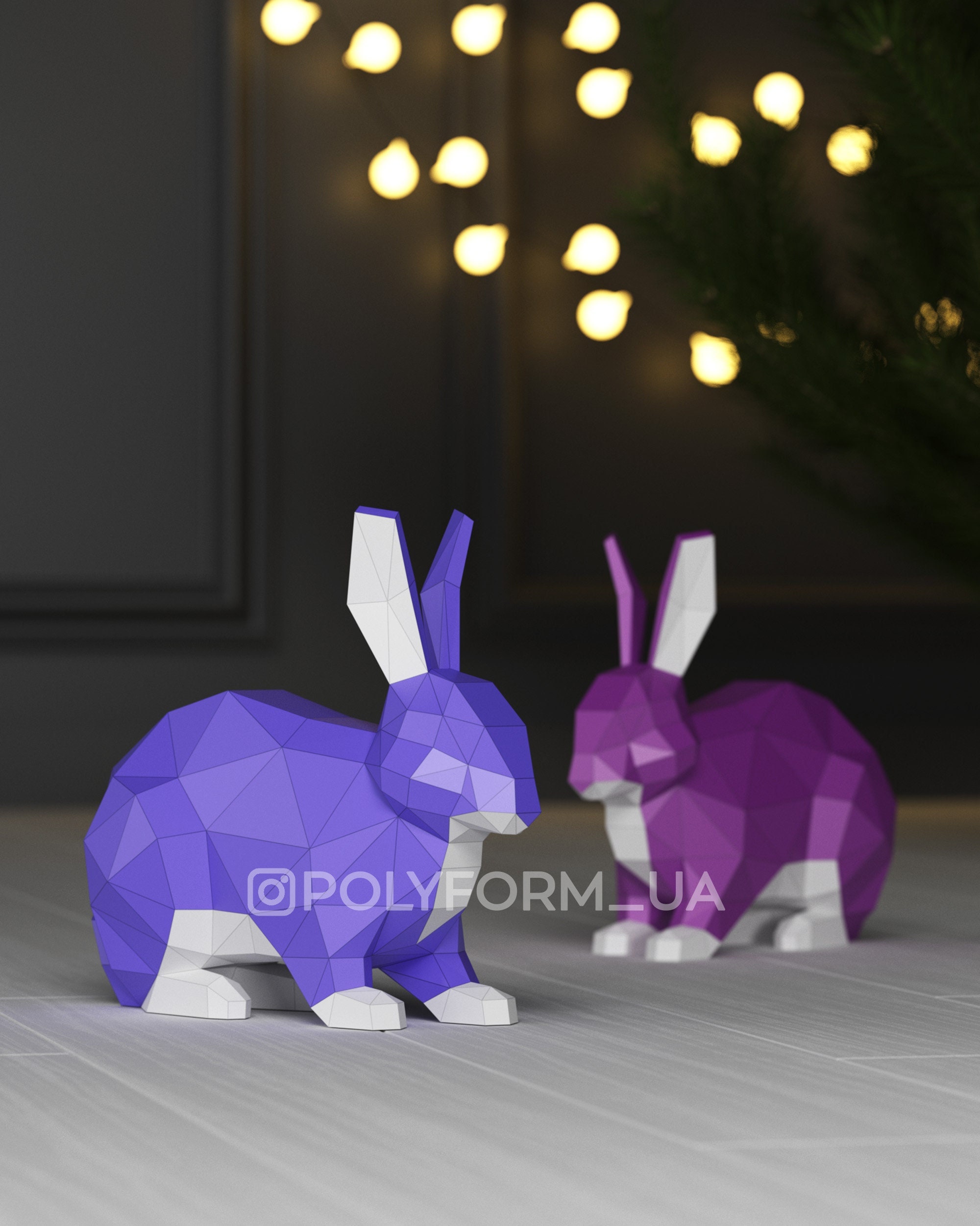 Rabbit (1) Low Poly Papercraft PDF Template - Etsy