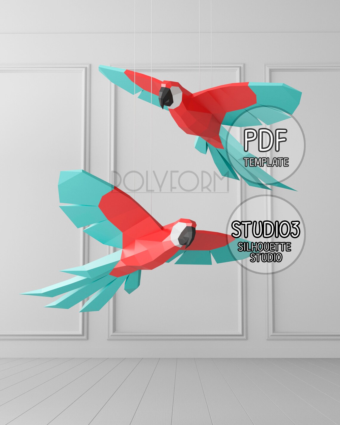 PARROT 2 Low Poly Bird Papercraft PDF Template | Etsy