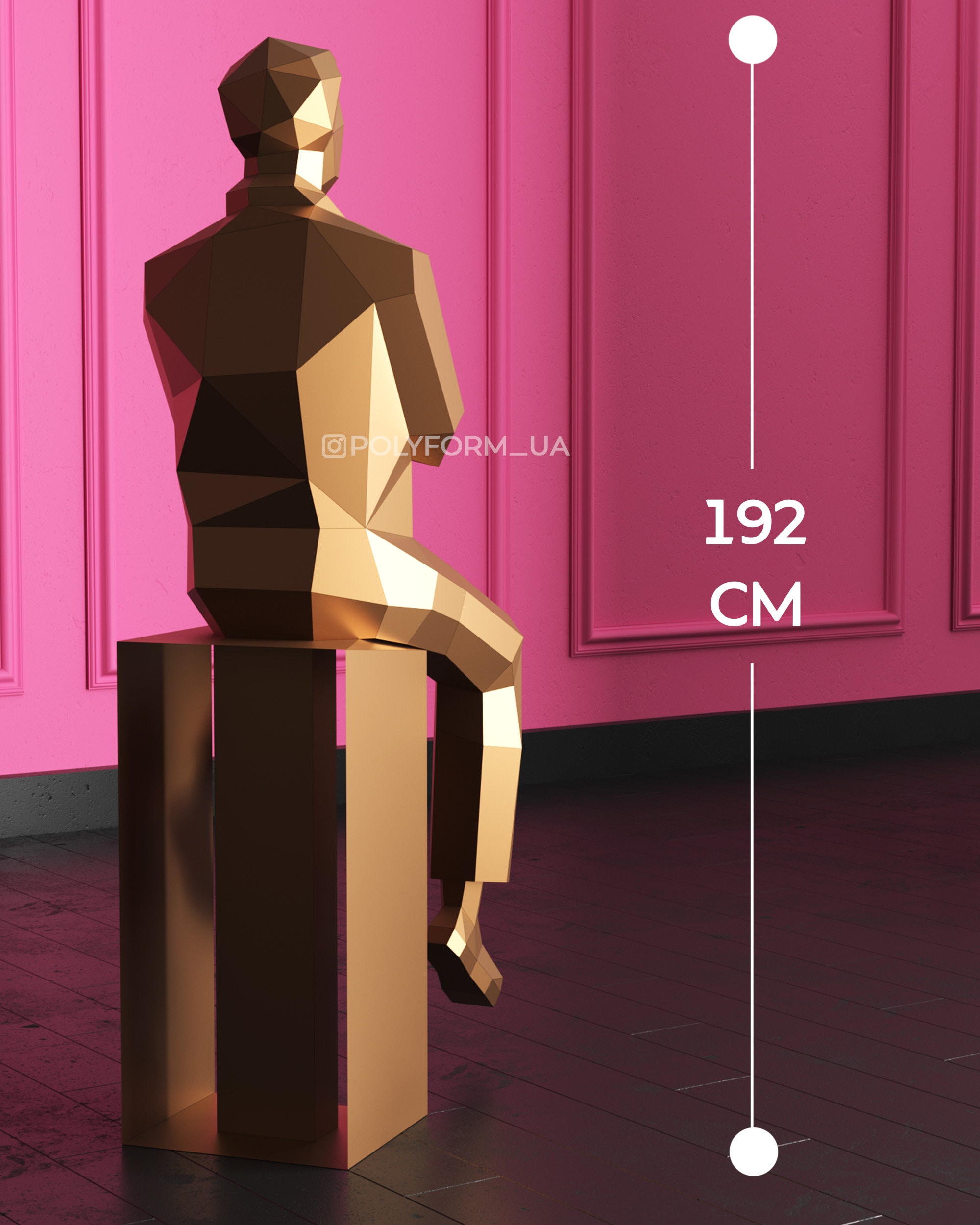 Low Poly Metal Man Sculpture DXF SVG PDF Pattern - Etsy