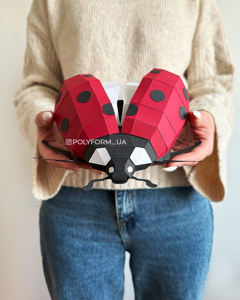 Ladybug Beetle Low Poly Insect Papercraft Fly Lowpoly PDF Template ...