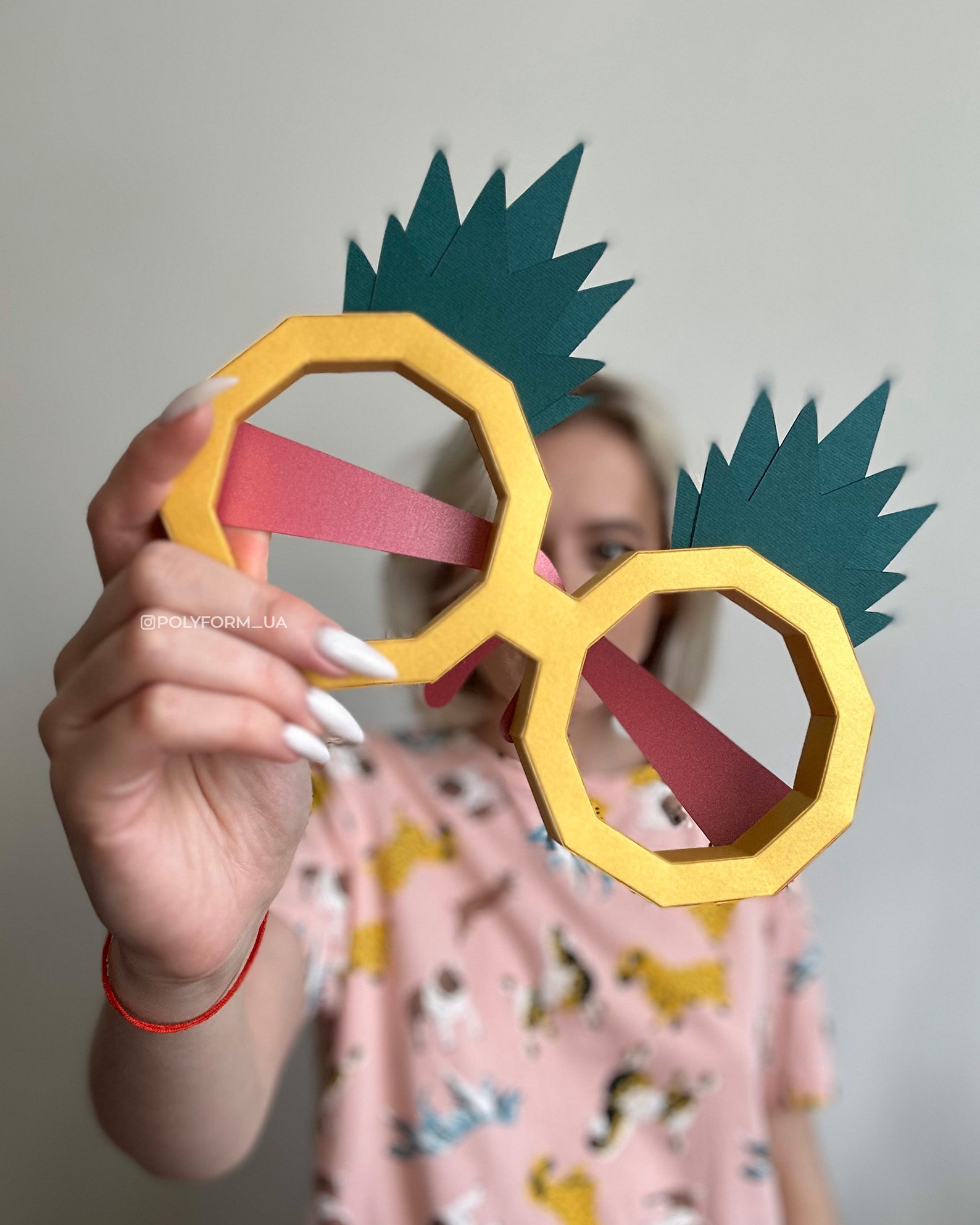 Glasses 2 DIY Pineapple Summer Sunglasses Mask Low Poly Papercraft PDF ...