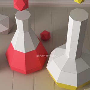 Flasks SET 1 Bottle Science Laboratory Chemistry School Education Low ...