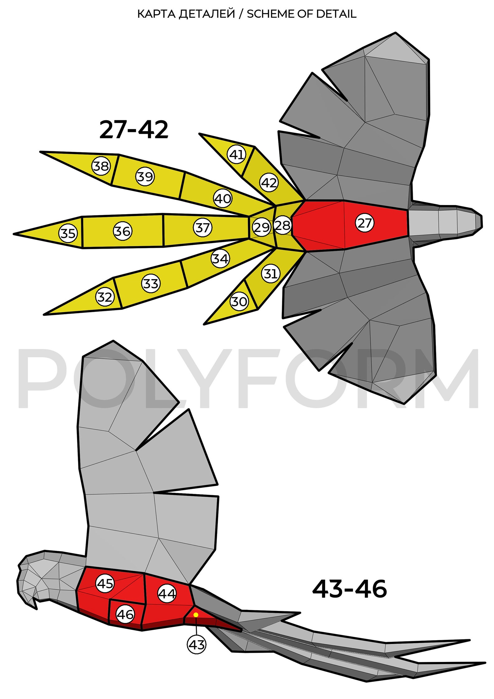 PARROT 1 Low Poly Bird Papercraft PDF Template Paper Svg - Etsy