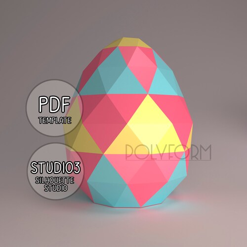 Easter Egg Rabbit Low Poly Papercraft PDF Template Decoration - Etsy