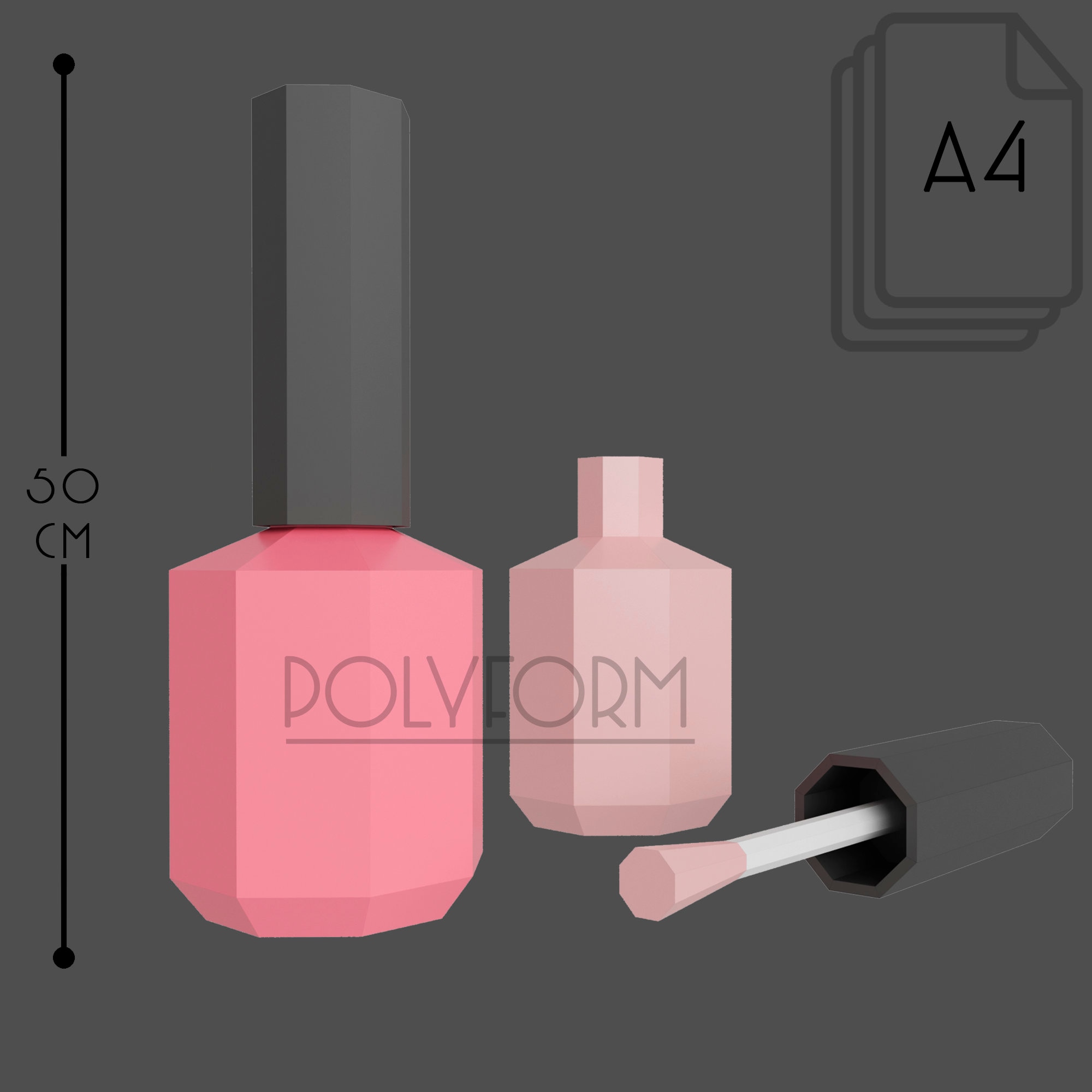 NAIL POLISH Low Poly Papercraft PDF Template - Etsy