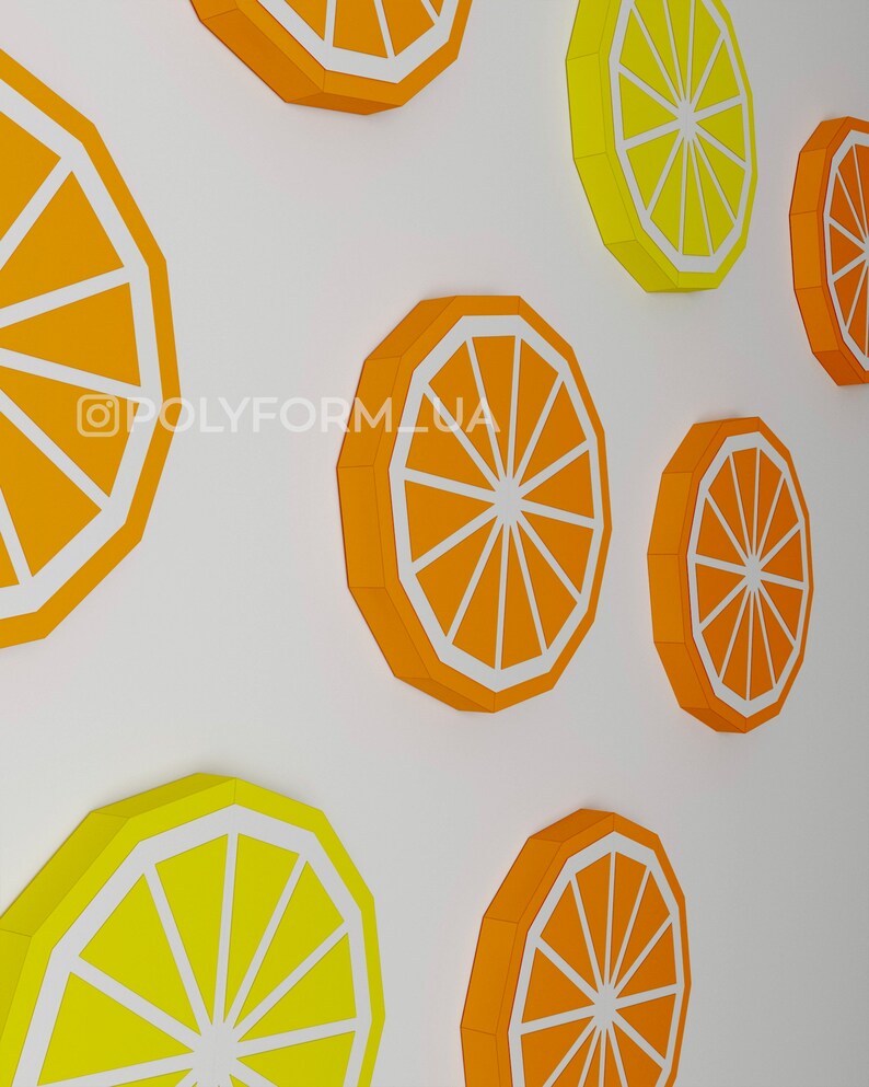 Orange Low Poly Lemon Papercraft Fruit Food PDF Template - Etsy