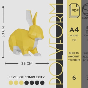 Rabbit (1) Low Poly Papercraft PDF Template - Etsy