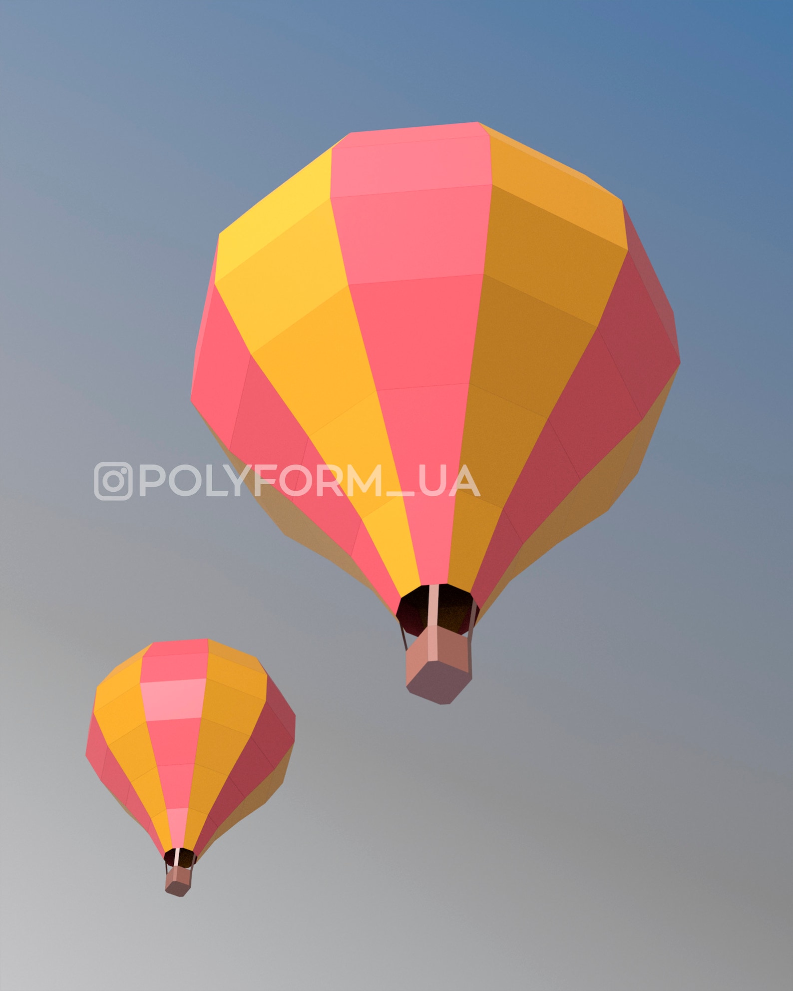 Ballon Low Poly Papercraft PDF Vorlage SVG Party Dekor - Etsy.de