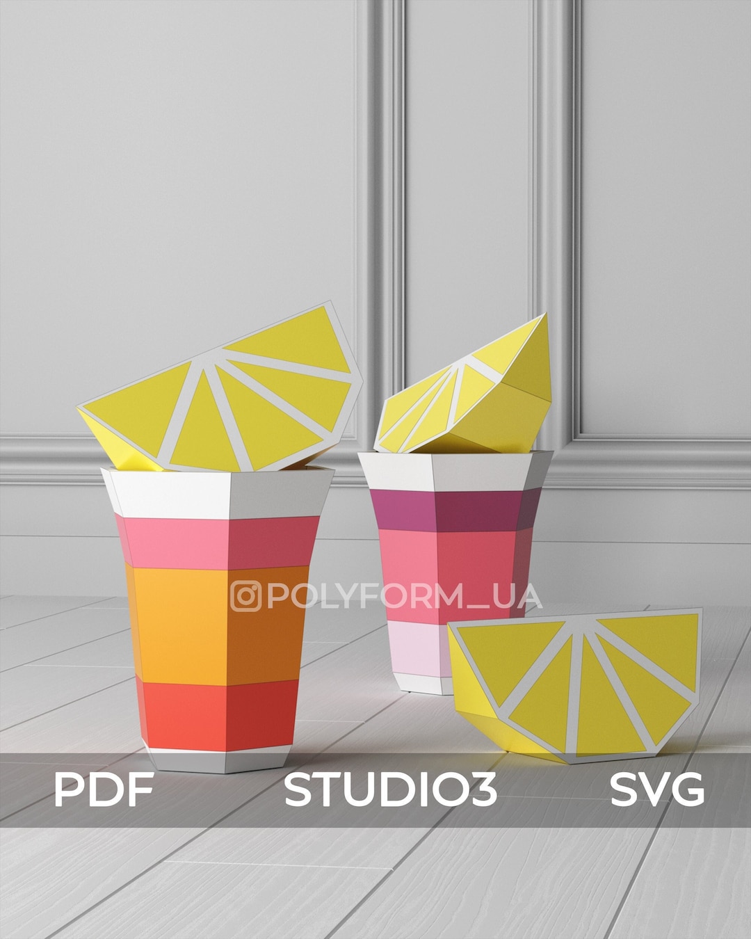Shot Cocktail Low Poly Paper FOOD Papercraft DRINK PDF Template - Etsy